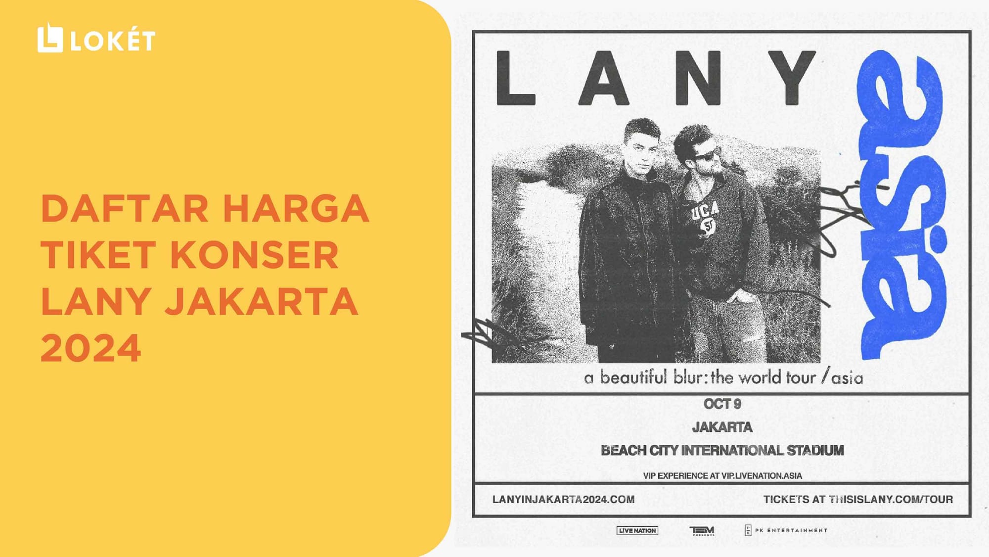 Daftar Harga Tiket Konser LANY di Jakarta 2024