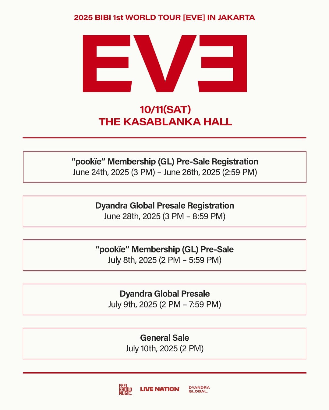 Bisa Foto Bareng! Cek Harga Tiket Konser BIBI “EVE” di Jakarta