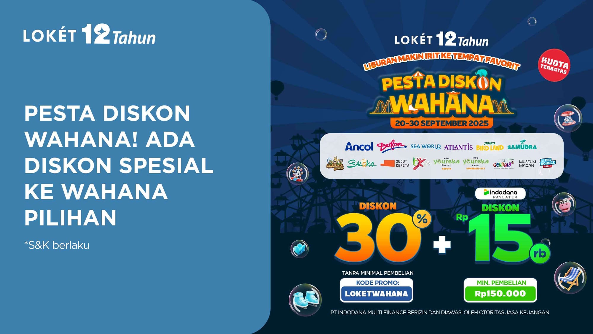 Pesta Diskon Wahana! Ada Diskon & Cashback Ke Wahana Pilihan