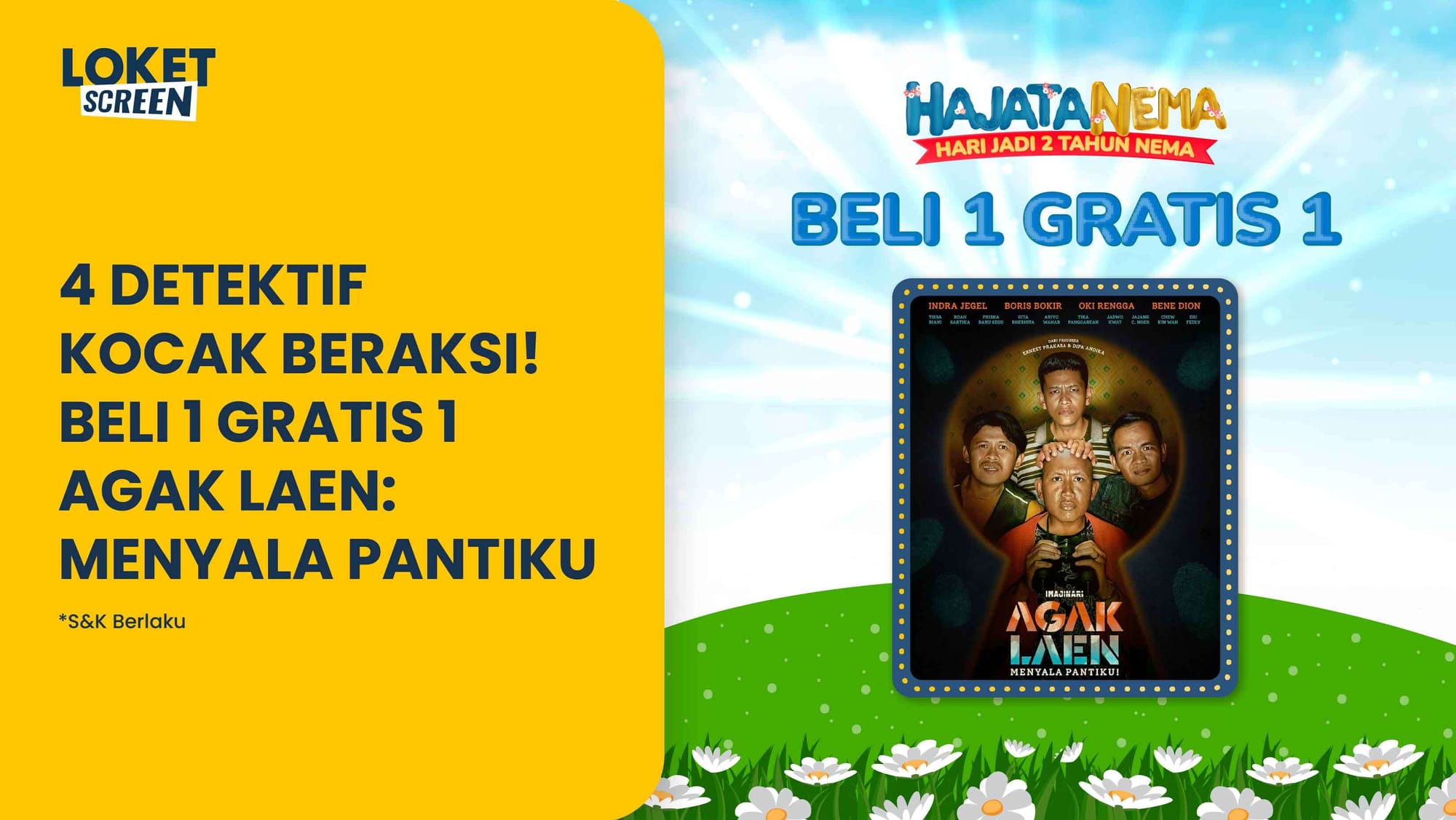 4 Detektif Kocak Beraksi! Beli 1 Gratis 1 Agak Laen: Menyala Pantiku
