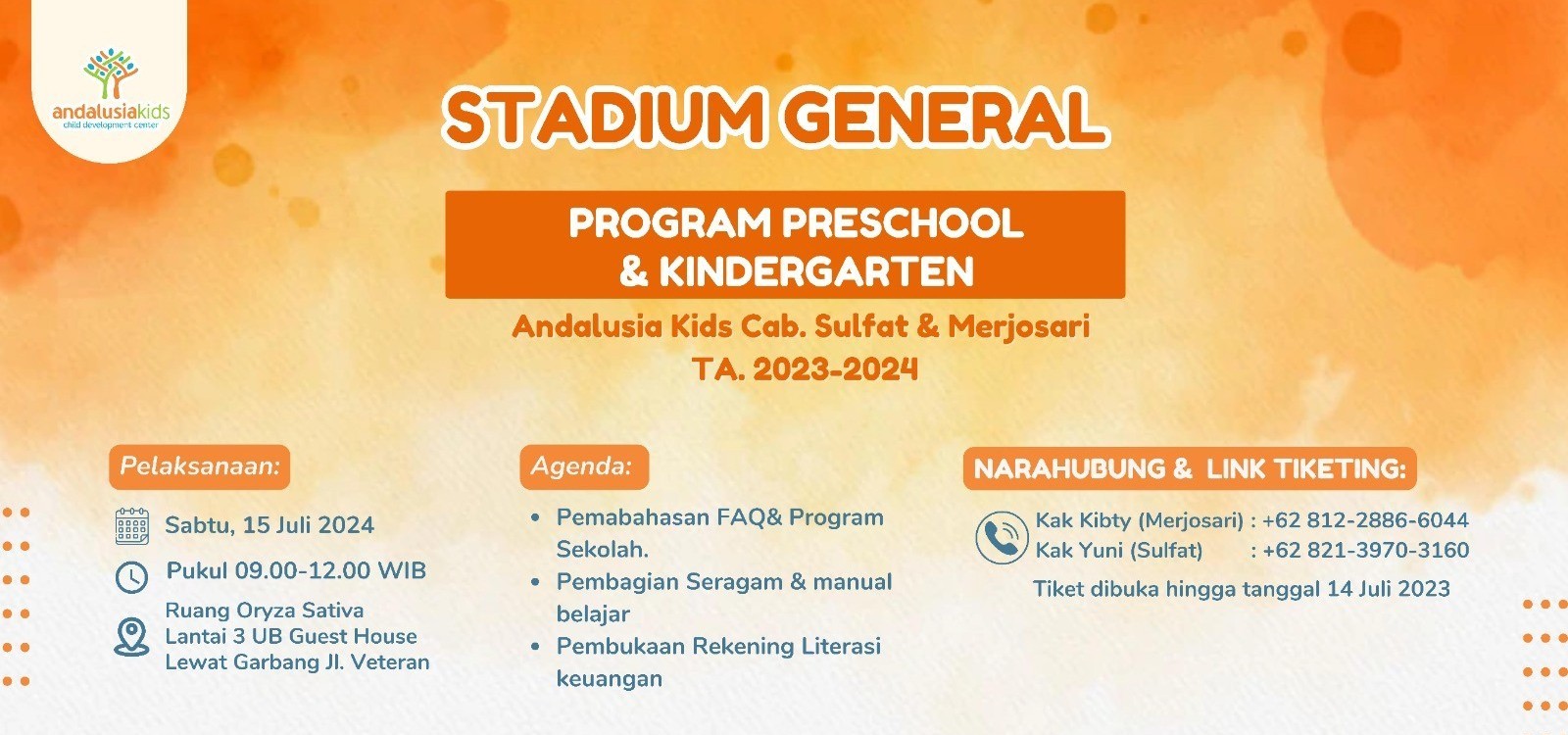 Beli Tiket Stadium General Preschool & Kindergarten Andalusia Kids 2023 ...
