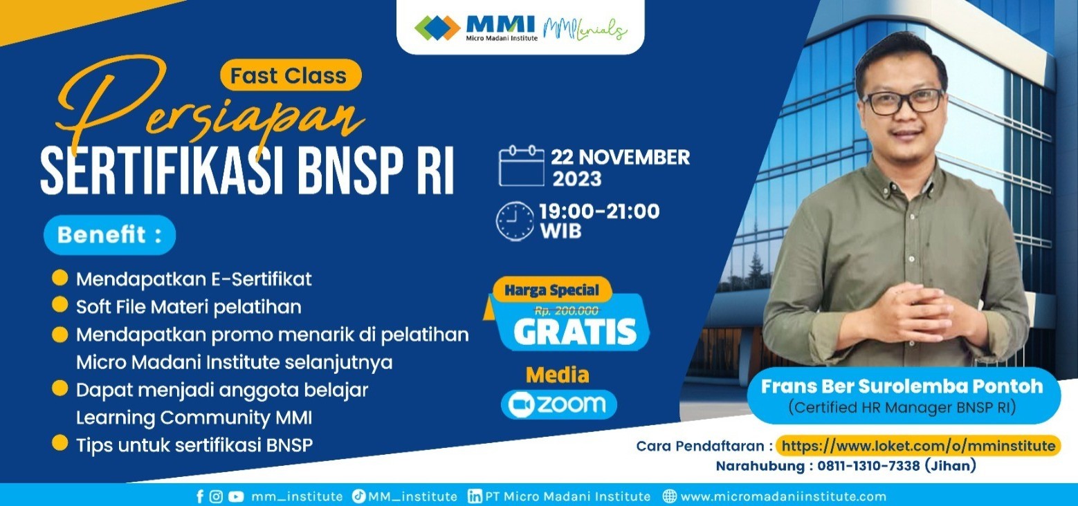 Tiket FastClass : Persiapan Sertifikasi BNSP RI | Beli Online di Loket.com