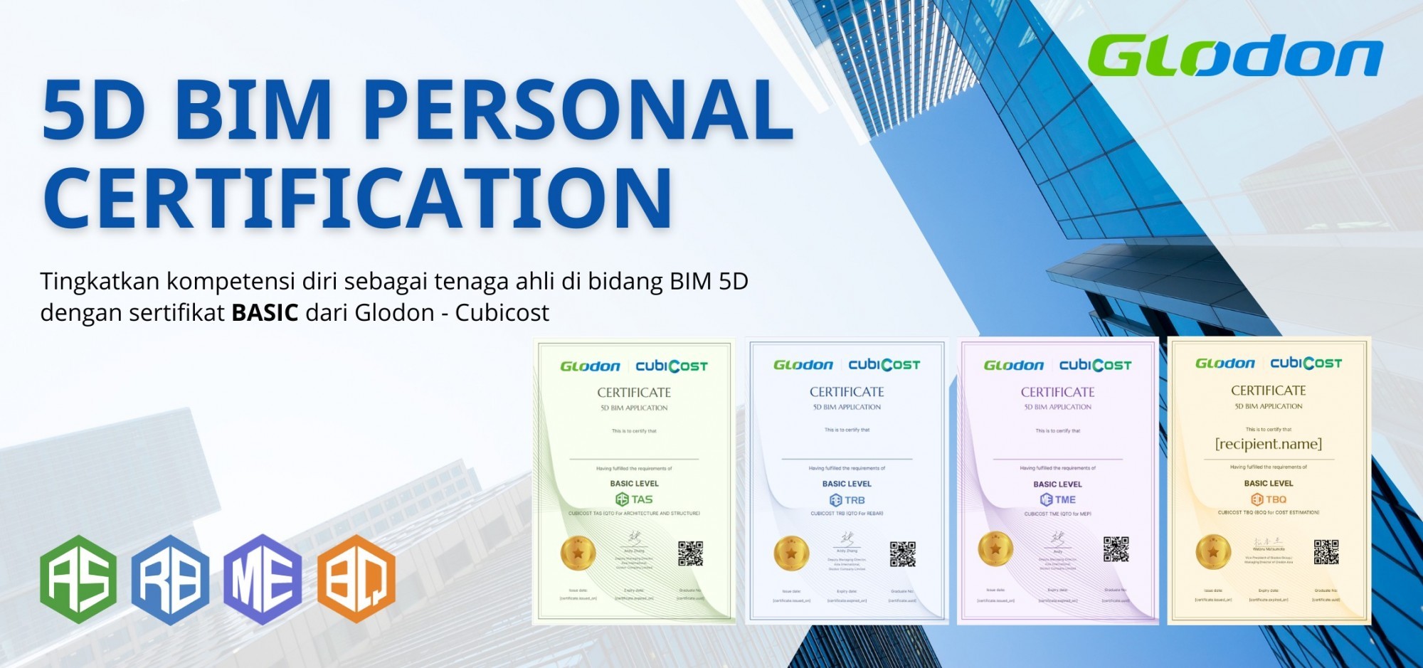 Tiket 5D BIM Personal Certification: Glodon Cubicost TAS, TRB, TME, TBQ ...